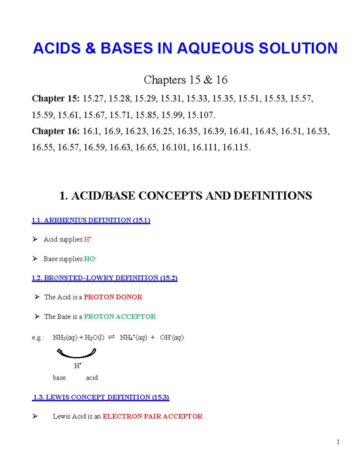 4. Acid Base Chem - dr. Auzona lecture slides - ACIDS & BASES IN ...