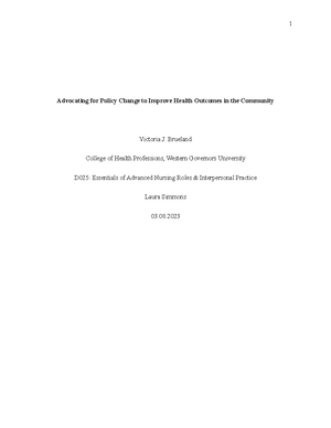 D371 Final EPortfolio Task 3 - D371 ULM2 RN-MSN Capstone BSN E-Portfolio Template Student Name ...