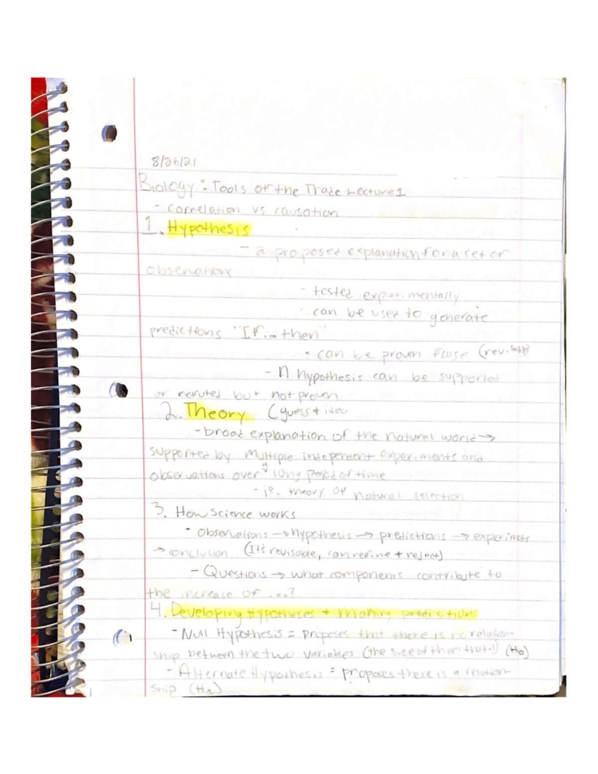 Bio 1 handwritten textbook notes - Biology : Tools or the Trade Lecture ...