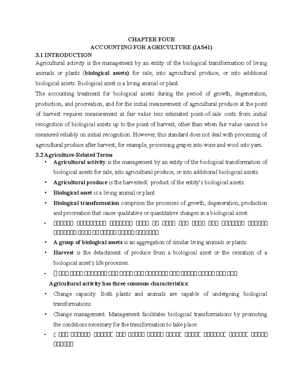 Chapter 4 ed - CHAPTER FOUR ACCOUNTING FOR AGRICULTURE (IAS41) 3 ...