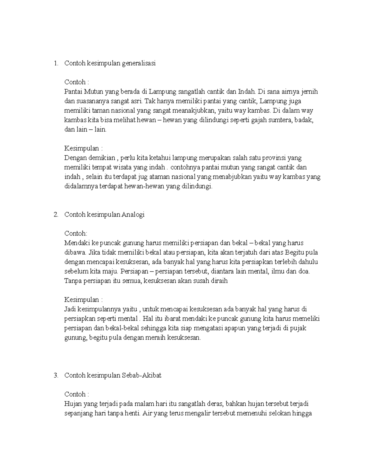 Metode rifki 11 - Contoh kesimpulan generalisasi, Contoh kesimpulan ...