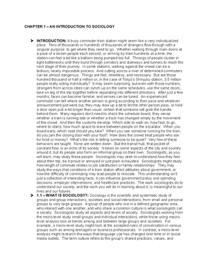 Chapter 20 Socio Notes - CHAPTER 20 – POPULATION, URBANIZATION, AND THE ...