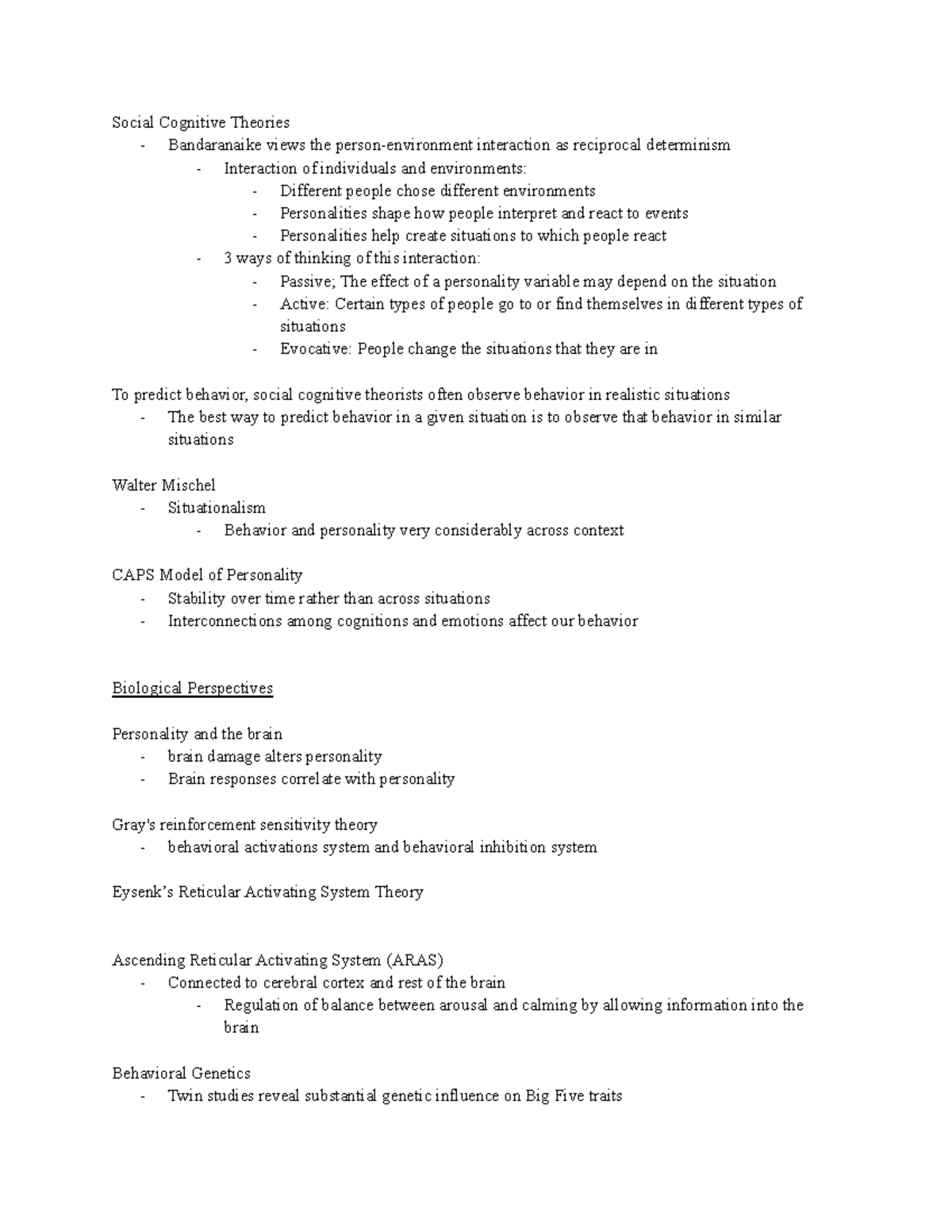 November 8th 2022 Psych Notes - Social Cognitive Theories ...
