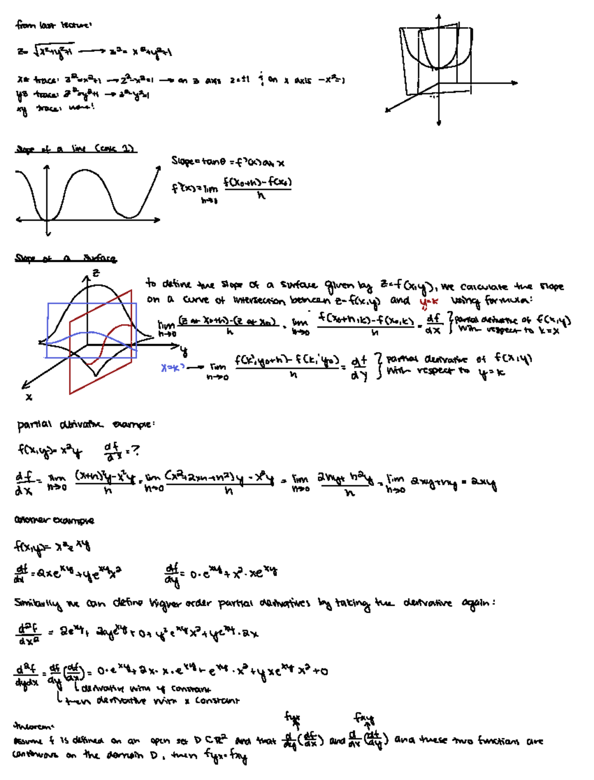 Slope of Surfaces - fromlastlecture Fyi z2 x ayah xztrace 22 2 1 22 2 1 ...