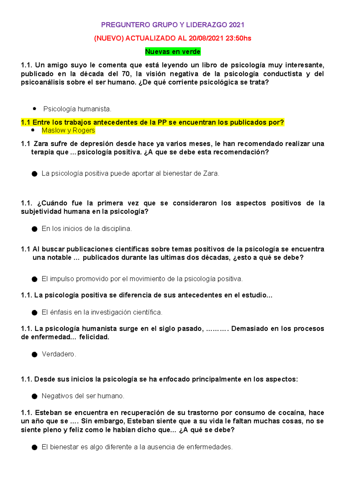 1 Er - Preguntero- Grupo y Liderazgo 20-08-2021 - PREGUNTERO GRUPO Y LIDERAZGO 2021 (NUEVO ...