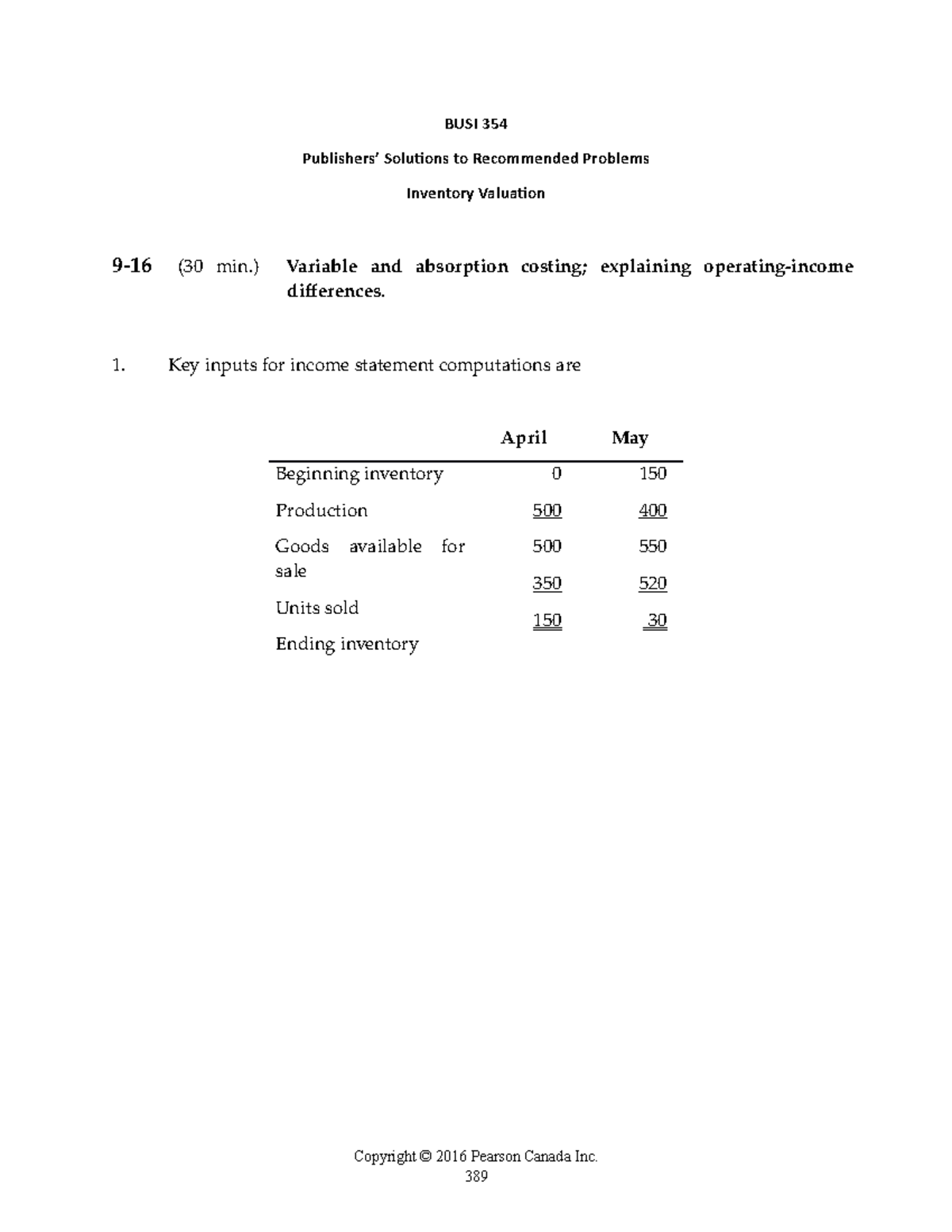 Publishers' Solutions to Recommended Problems - Inventory Valuation ...