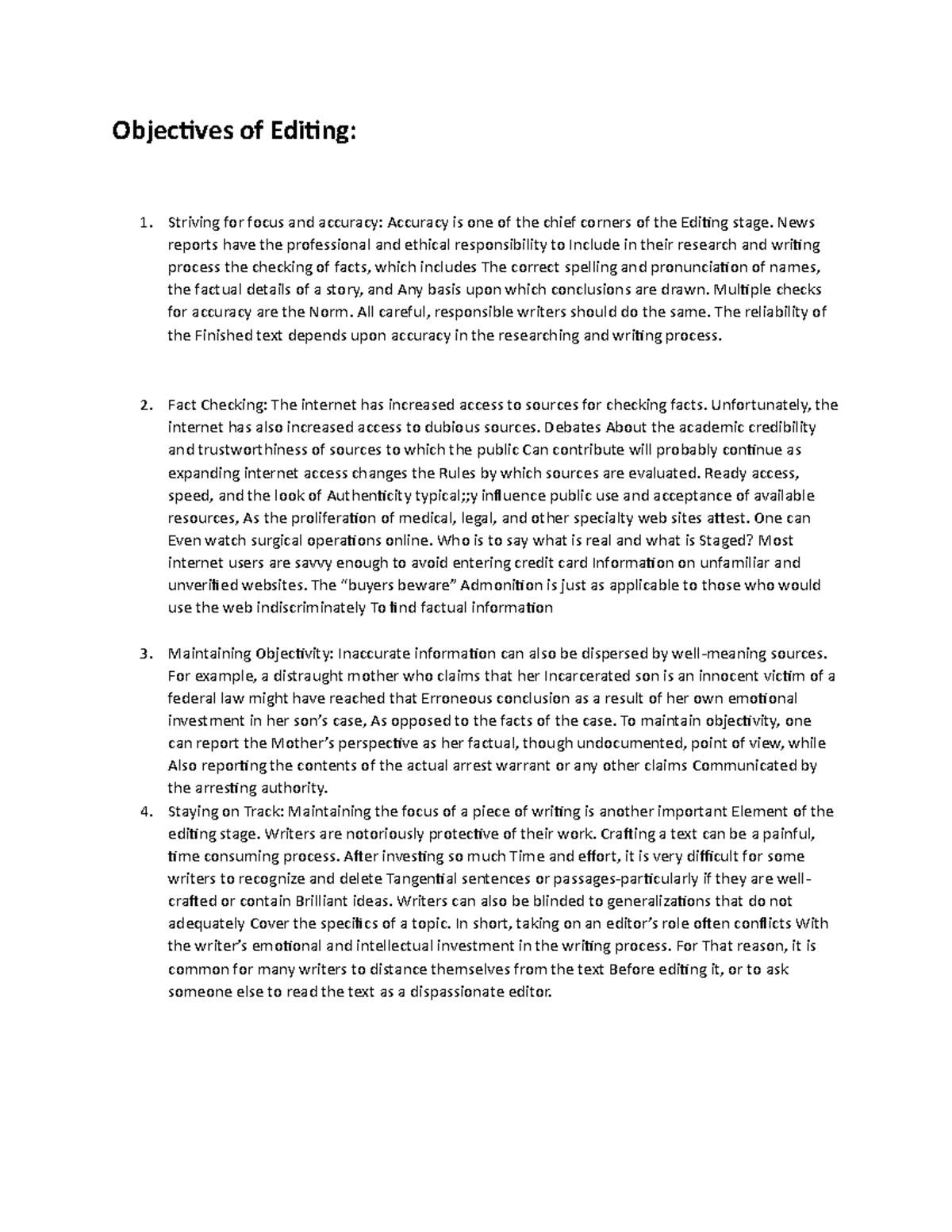 Objectives pf editing - About lecture note - Objectives of Editing ...