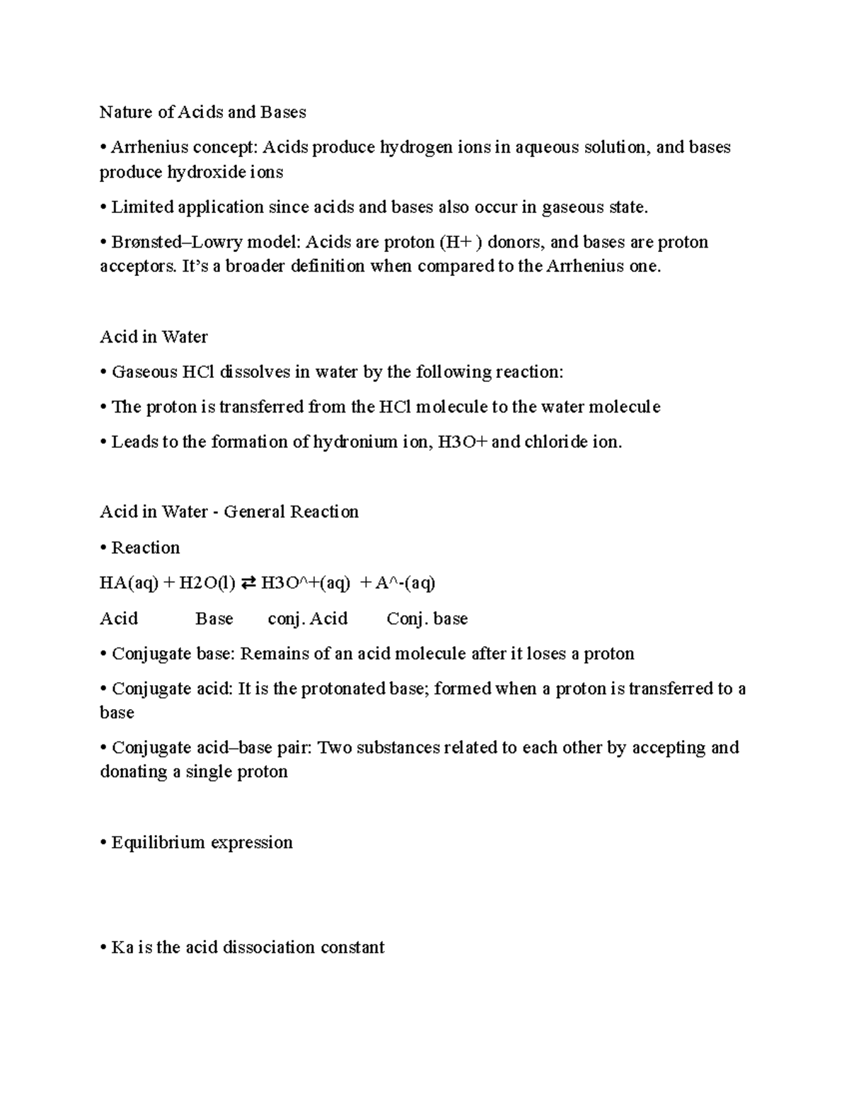 82 - Nature of Acids and Bases - Nature of Acids and Bases Arrhenius ...