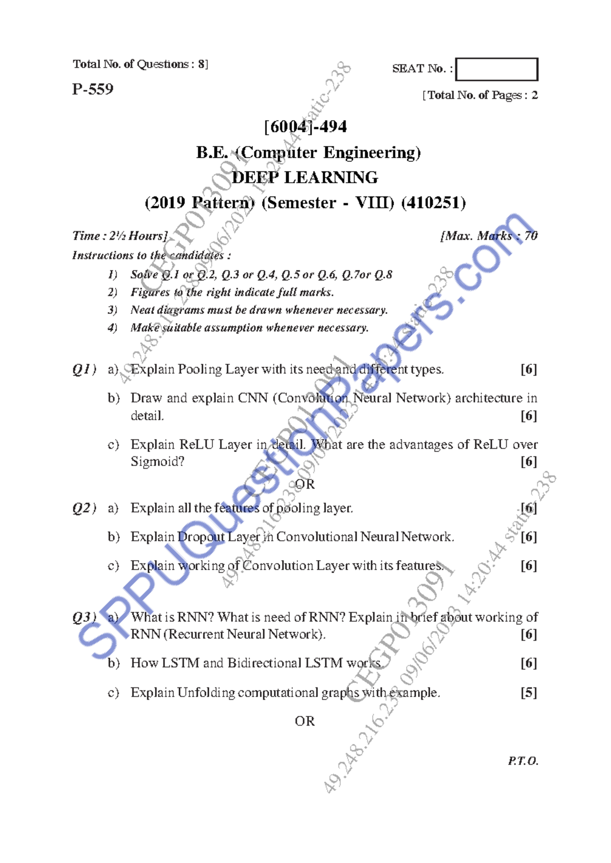 Be computer-engineering semester-8 2023 may deep-learning-2019-pattern - Total No. of Questions ...