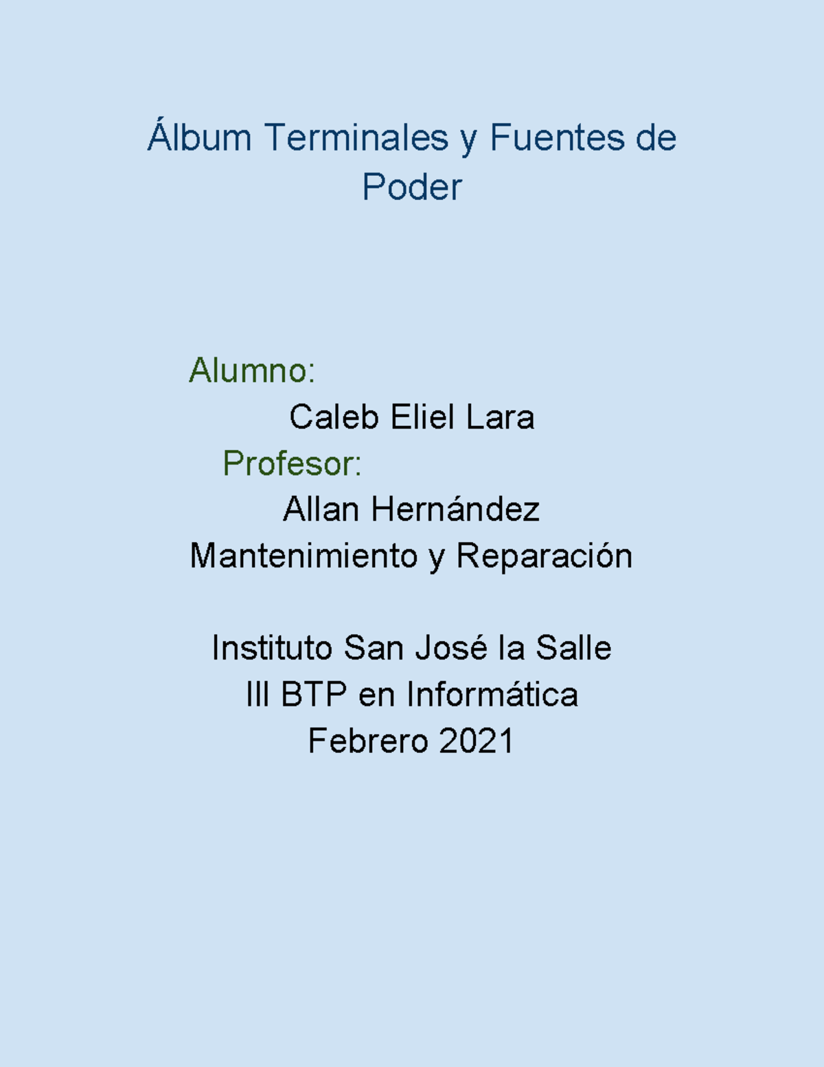Album terminales y Fuentes de poder - copia - copia - Analisis y Diseño ...