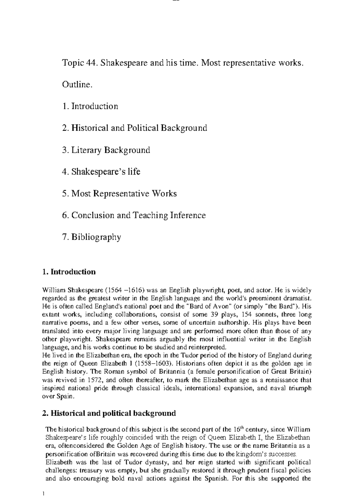Tema 44 oposiciones secundaria ingles shakespeare and his time - Topic ...
