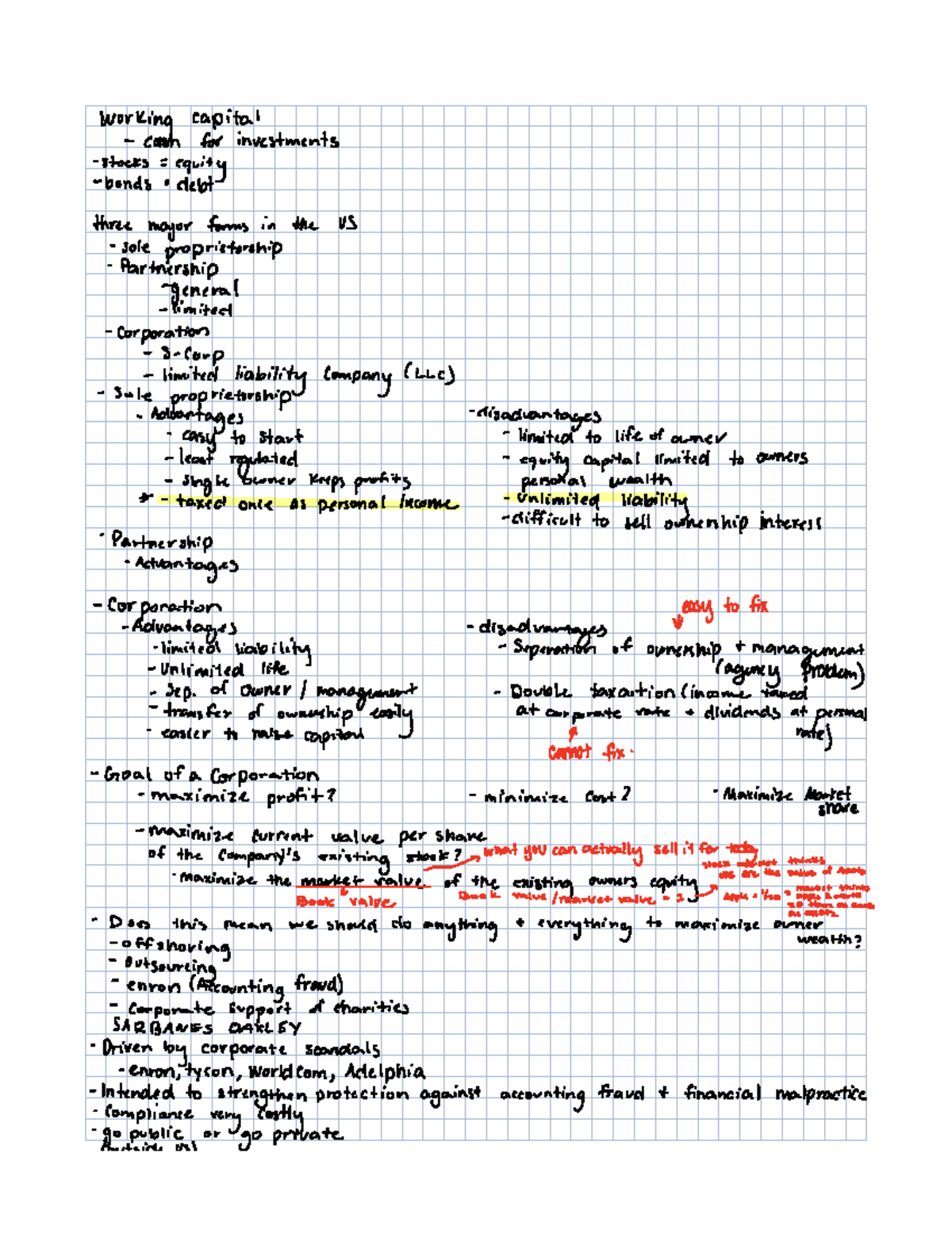 Note Aug 24, 2022 - Full completed class notes - working capital cash ...