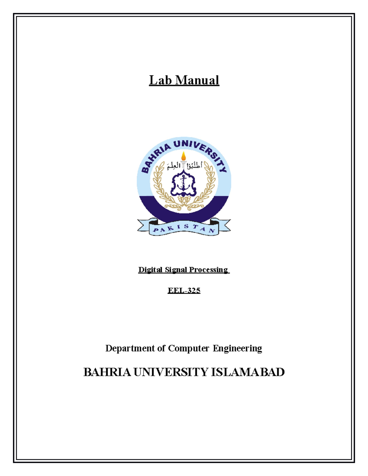 Dsp Lab Manual It Contain 14 Different Labs Of Digital Signal Processing Lab Manual Digital