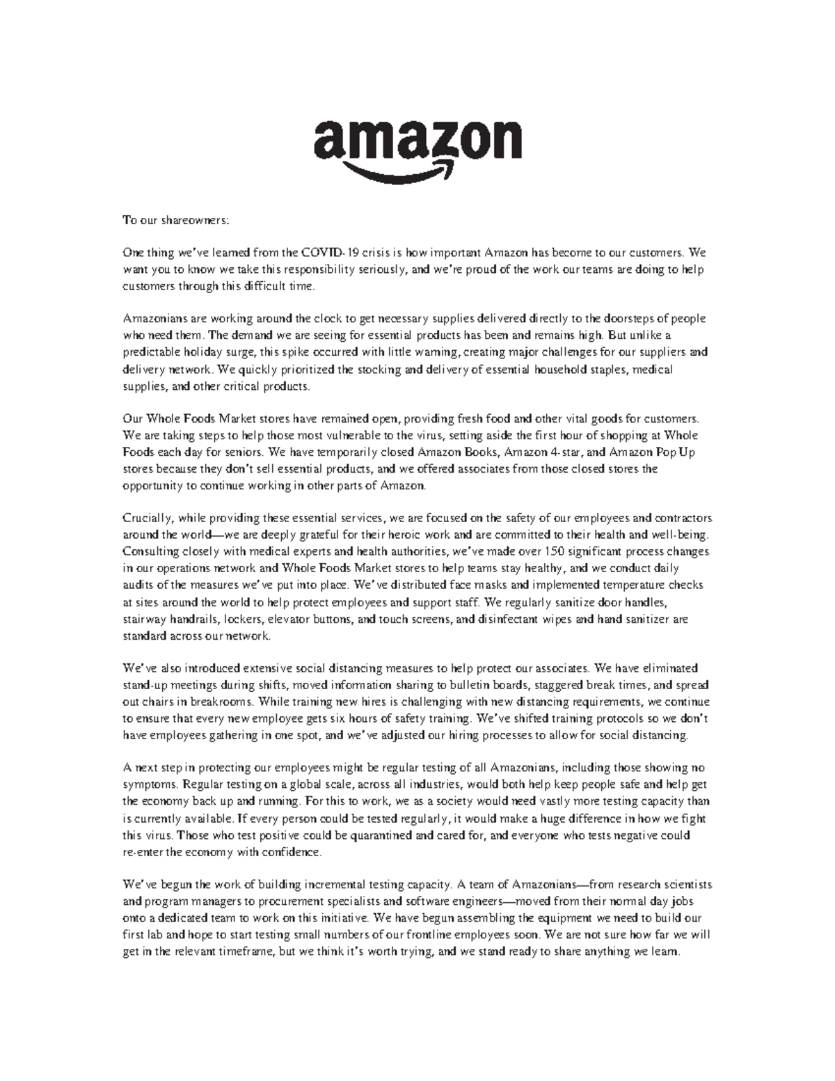 Amazon Letters to Shareholders - 2019 and 1997 - To our shareowners ...
