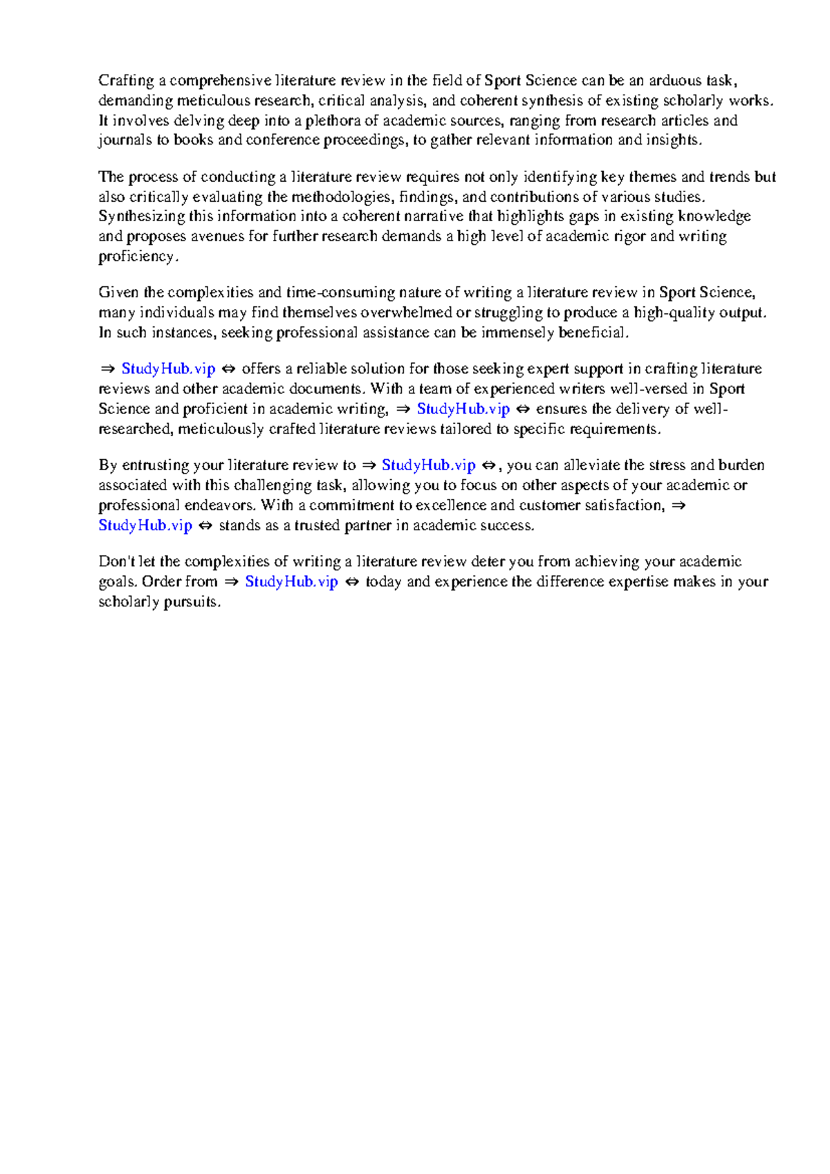 Sport Science Literature Review - Crafting a comprehensive literature ...