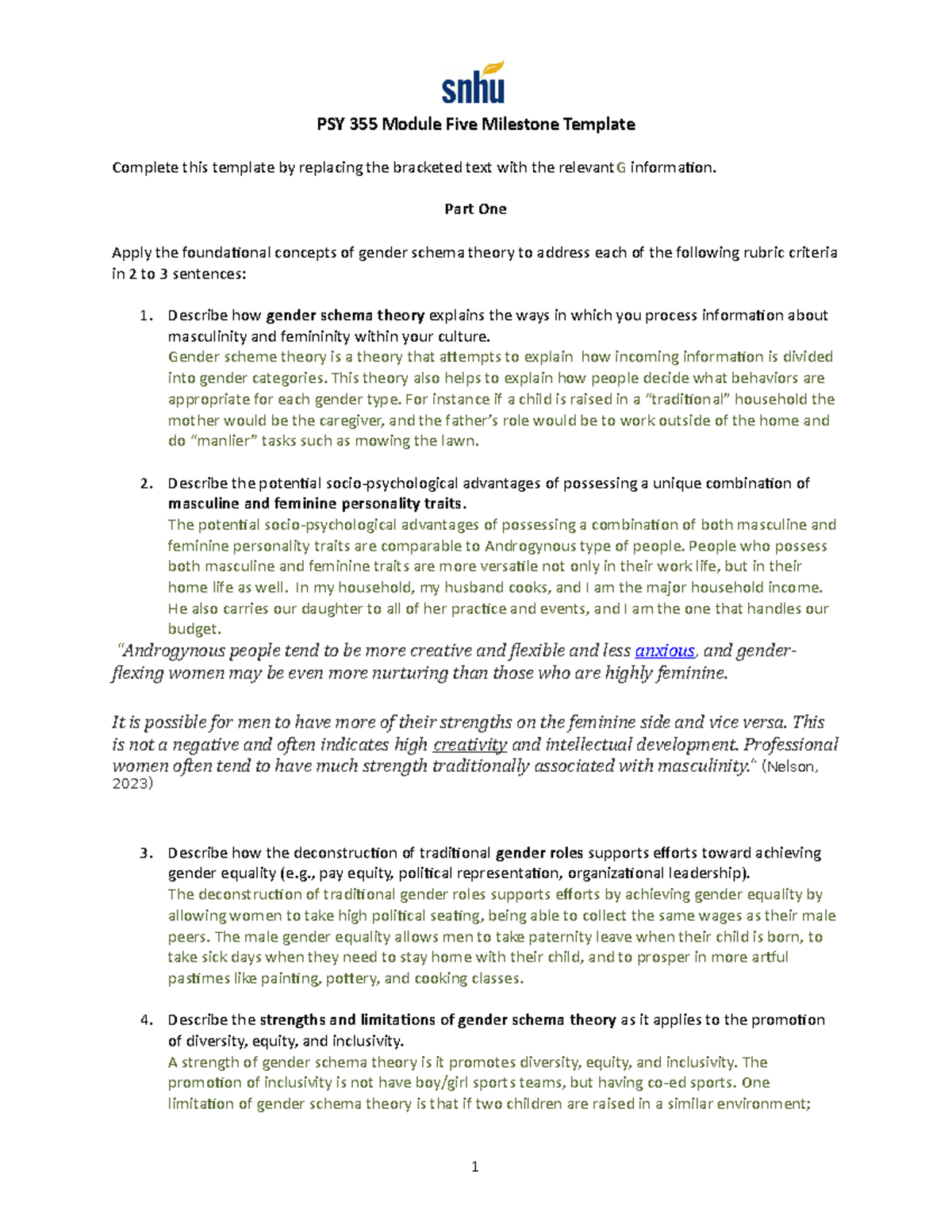 PSY 355 Module Five Milestone Template copy - PSY 355 Module Five ...