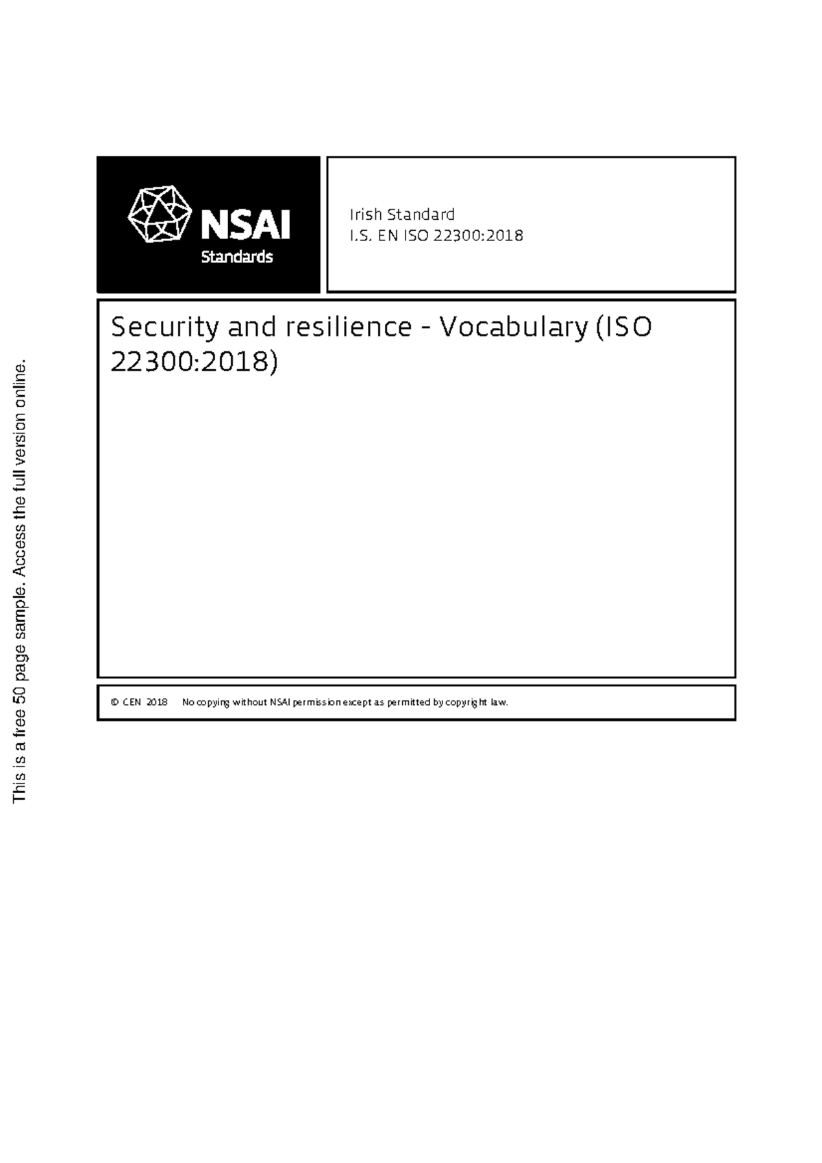 ISO 23000-2018 - doc - Irish Standard I. EN ISO 22300: Security and ...