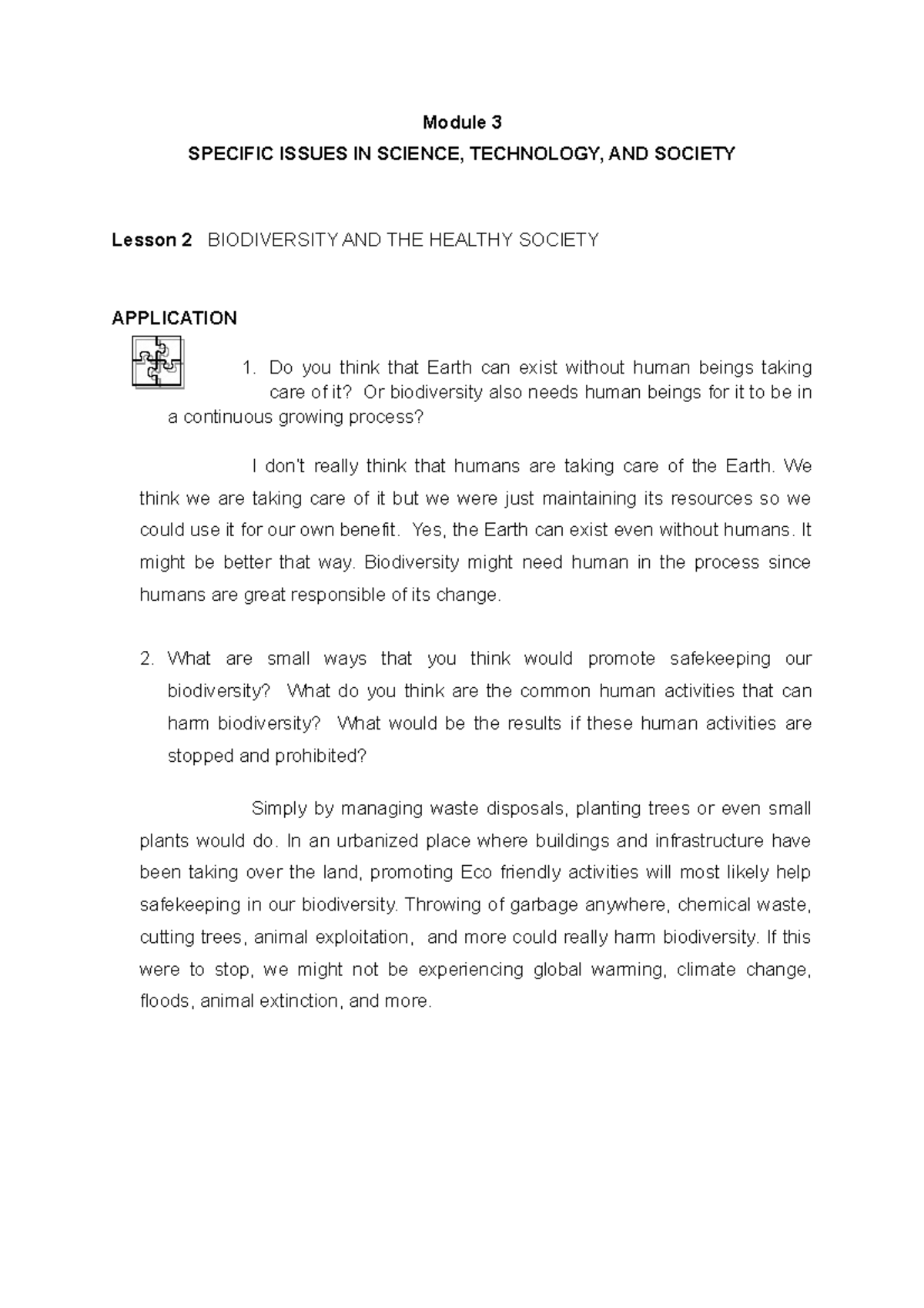 M3L2 Application Pamaong, Melanie B - Module 3 SPECIFIC ISSUES IN ...