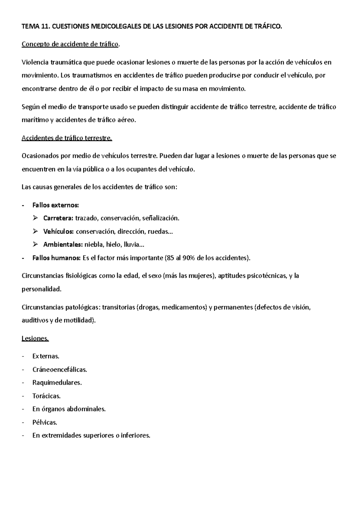 Tema 11 - Tema 12 medicina legal - TEMA 11. CUESTIONES MEDICOLEGALES DE LAS LESIONES POR ...