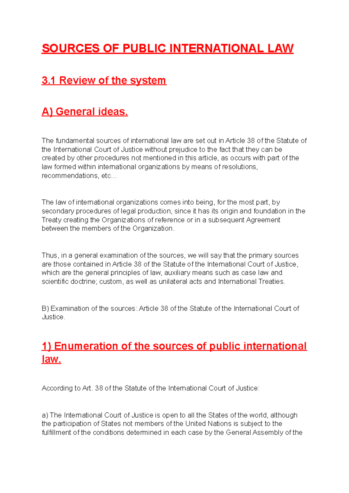 International Law Course Notes 5 - SOURCES OF PUBLIC INTERNATIONAL LAW ...
