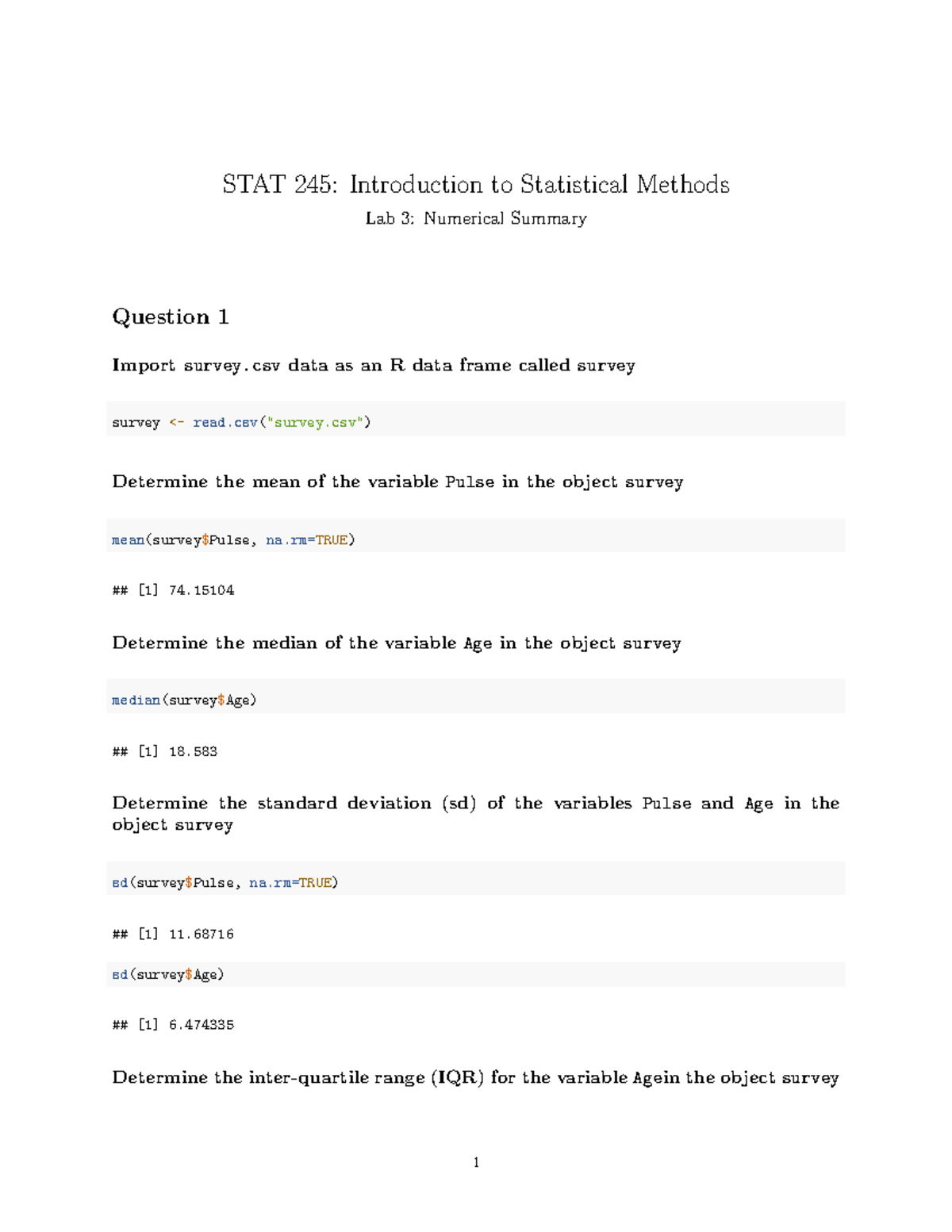 Topic-3 Numerical-Summary-Lab-Tutorial - STAT 245: Introduction to Statistical Methods Lab 3 ...
