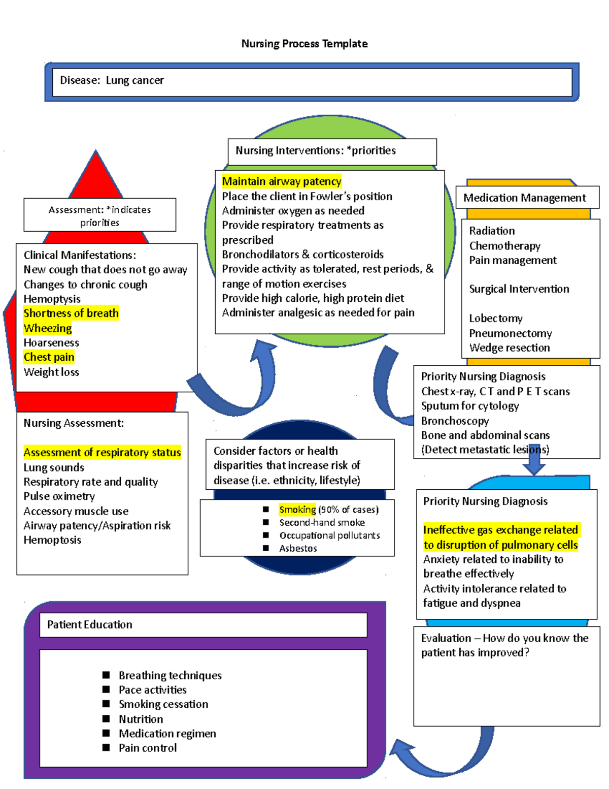 Nursing Process Template - Lung Cancer - Nursing Process Template ...