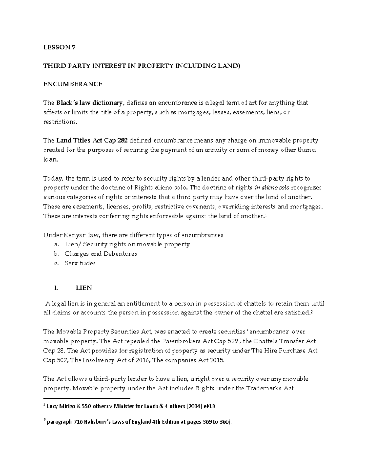 Lesson 7A - yeah - LESSON 7 THIRD PARTY INTEREST IN PROPERTY INCLUDING ...