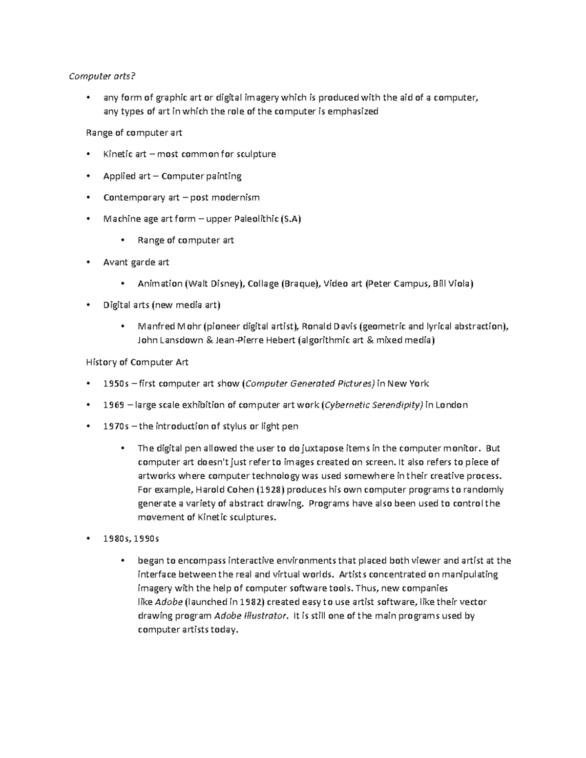 Computer art - But computer art doesn't just refer to images created on ...