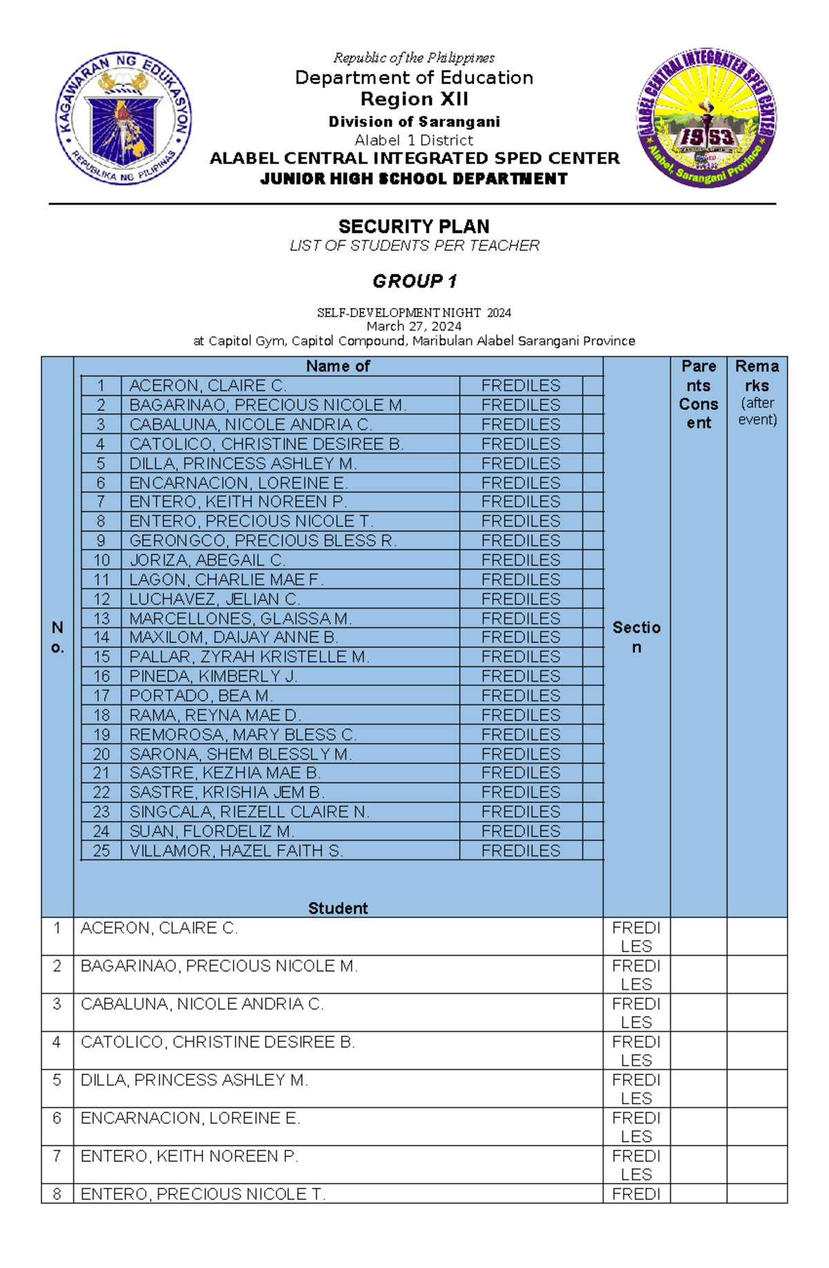 LIST-OF- Participants PROM - Republic of the Philippines Department of ...
