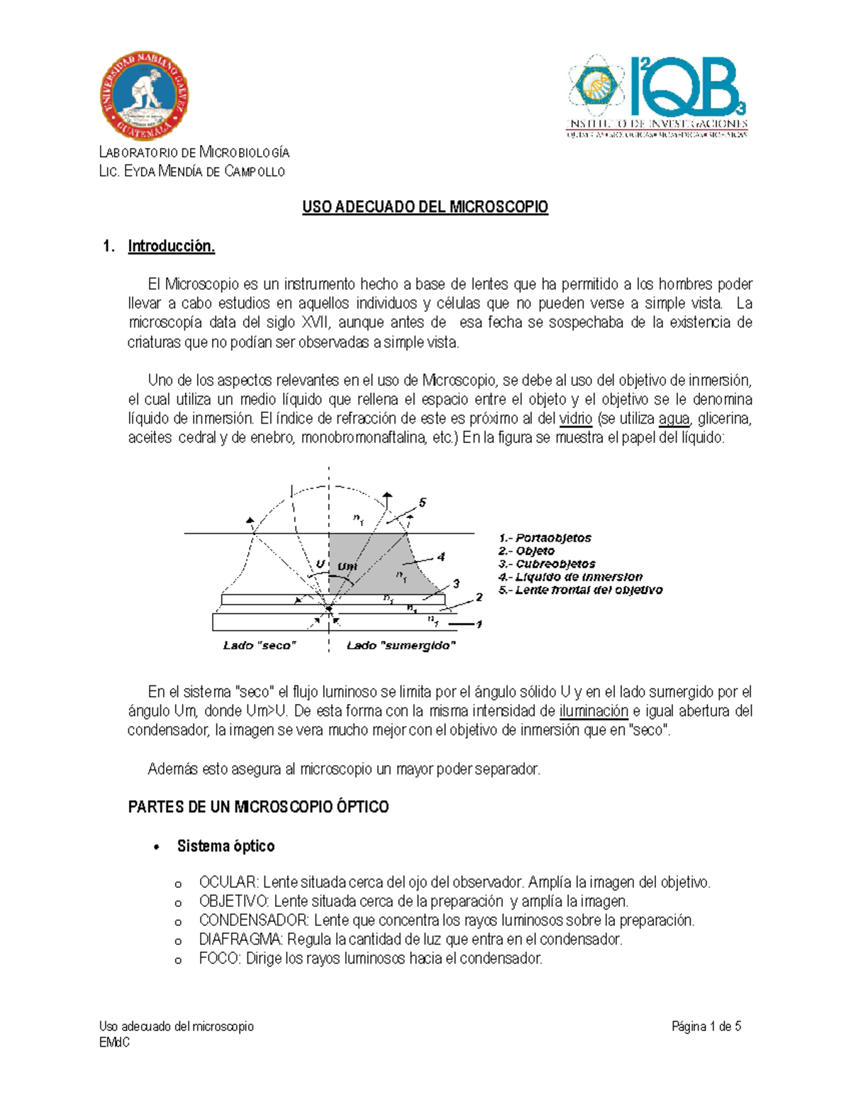 Prc3a1ctica 02 uso adecuado del microscopio - Uso adecuado del ...