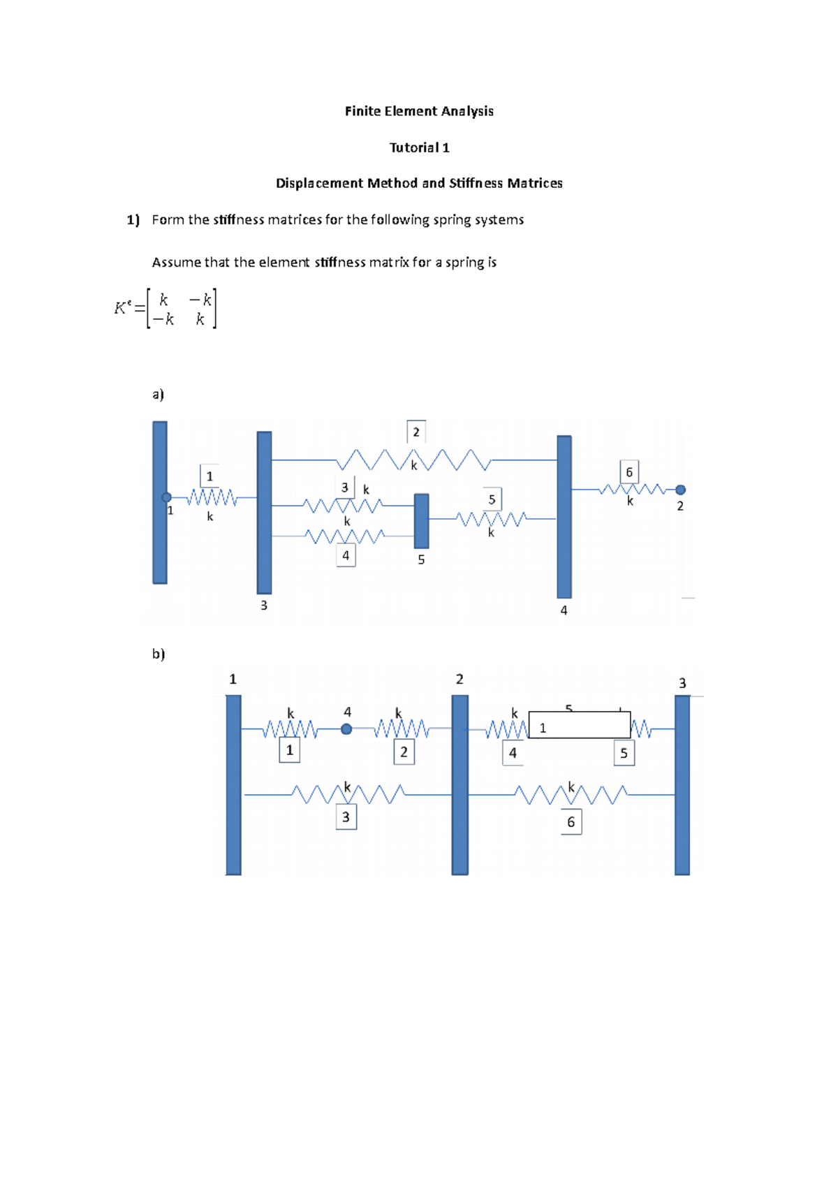 Tutorial 1 questions 2015 - Finite Element Analysis Tutorial 1 ...
