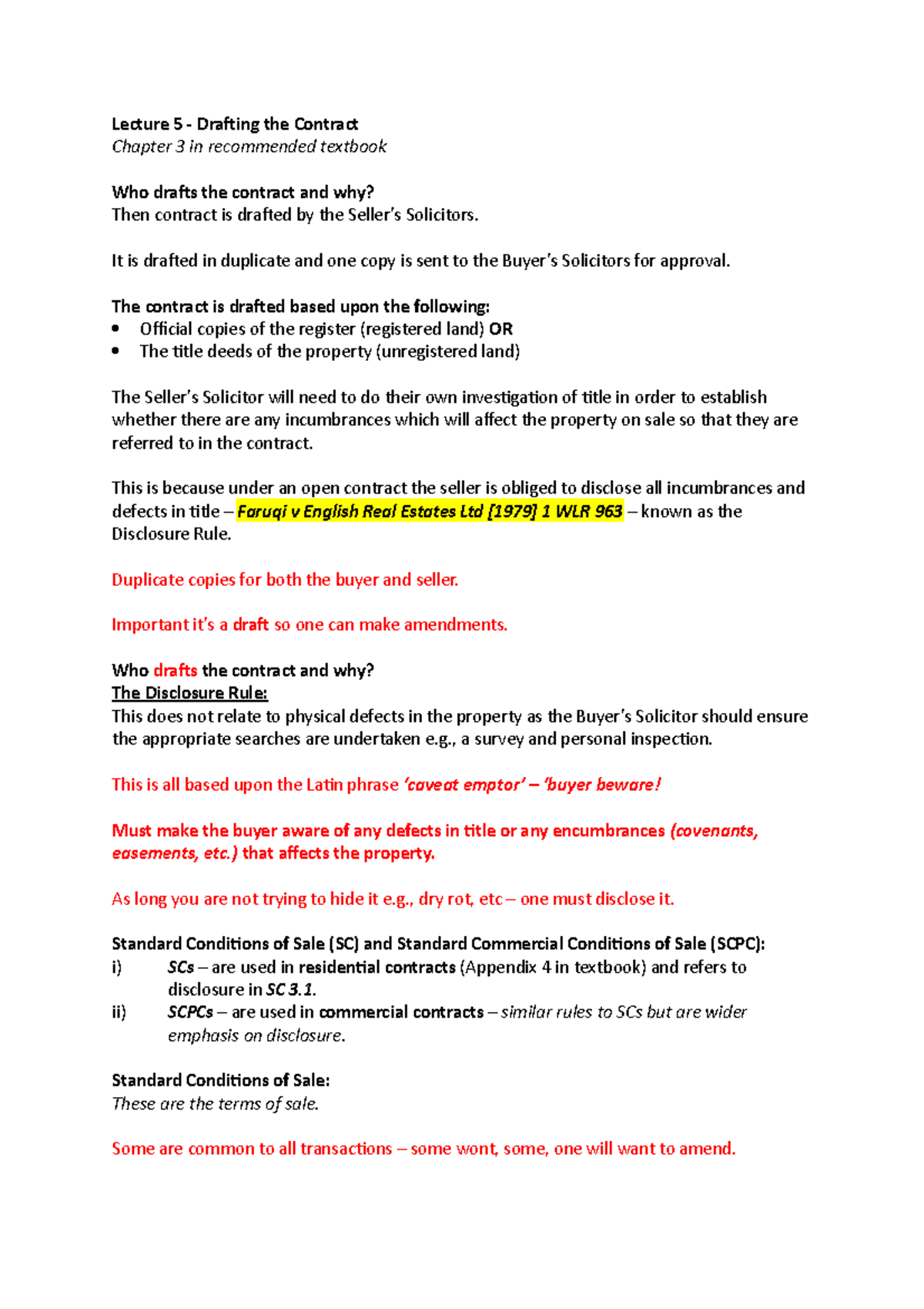 PL Lecture 5 - Drafting a Contract - Lecture 5 - Drafting the Contract Chapter 3 in recommended ...