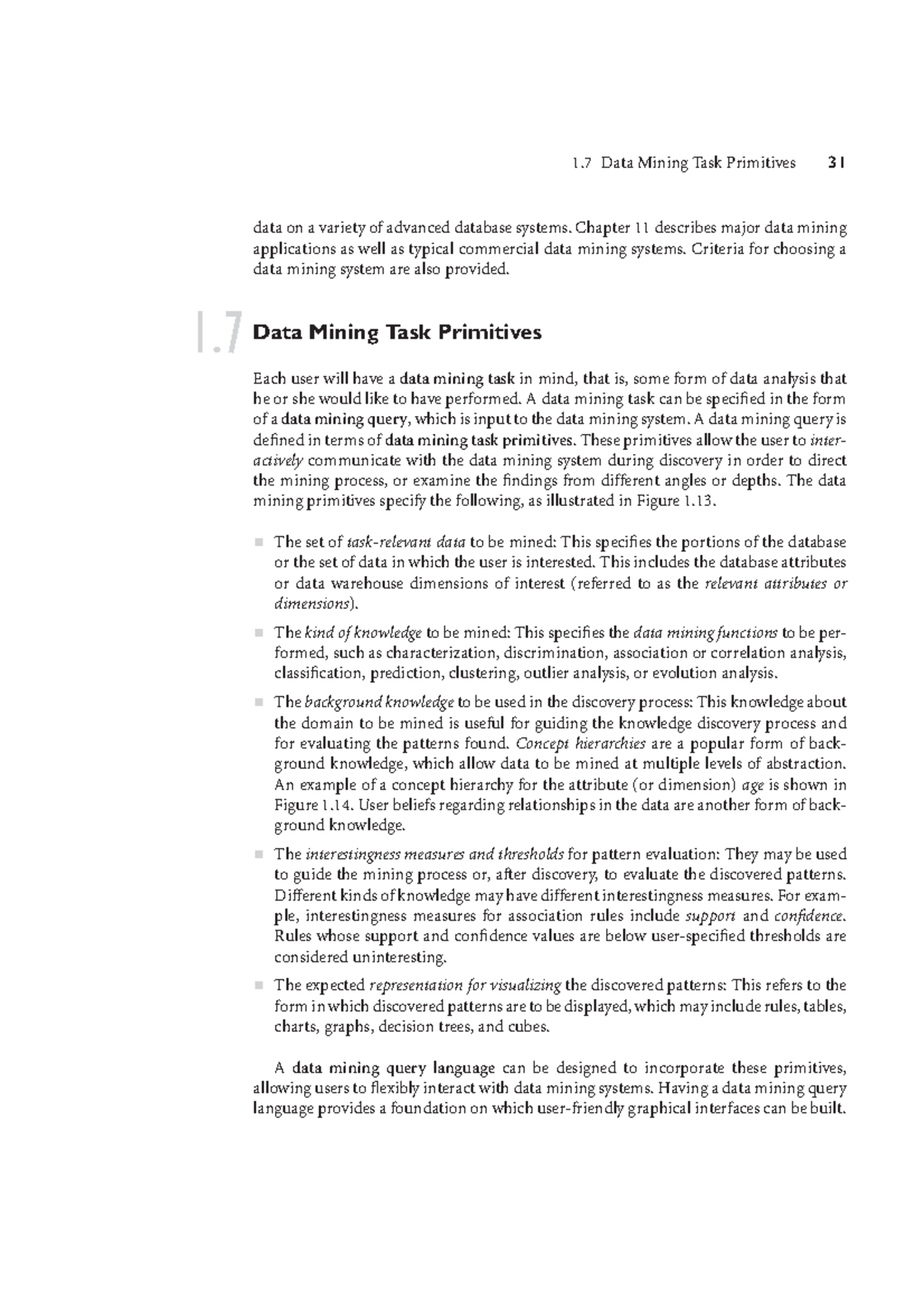 Primitives - Chapter 11 describes major data mining applications as ...