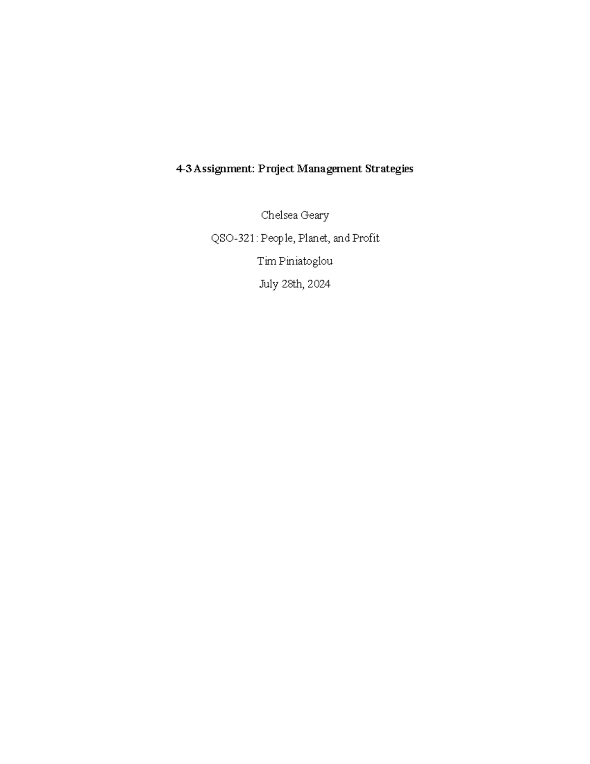 4-3 Assignment: Project Management Strategies - (Soomo Learning, 2020 ...