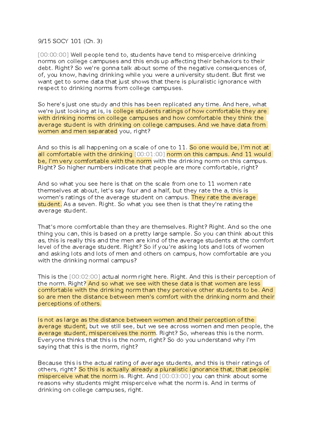 9/15 SOCY 101 Lecture Transcription/Notes (Ch. 3) - 9/15 SOCY 101 (Ch ...