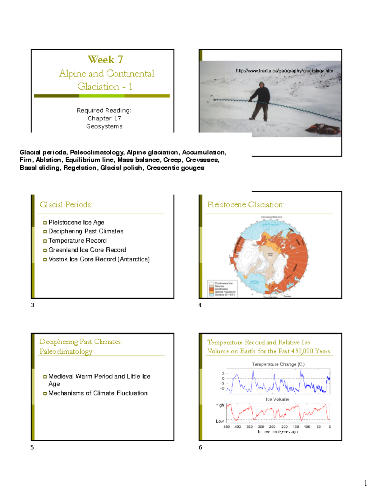 7.1 Geo Glaciation - Lecture notes - Week 7 Alpine and Continental ...