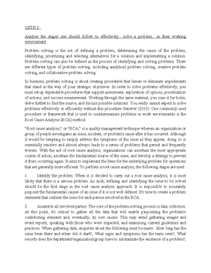 Critical Assignment - QUESTION 2) Analyse the stages one should follow ...