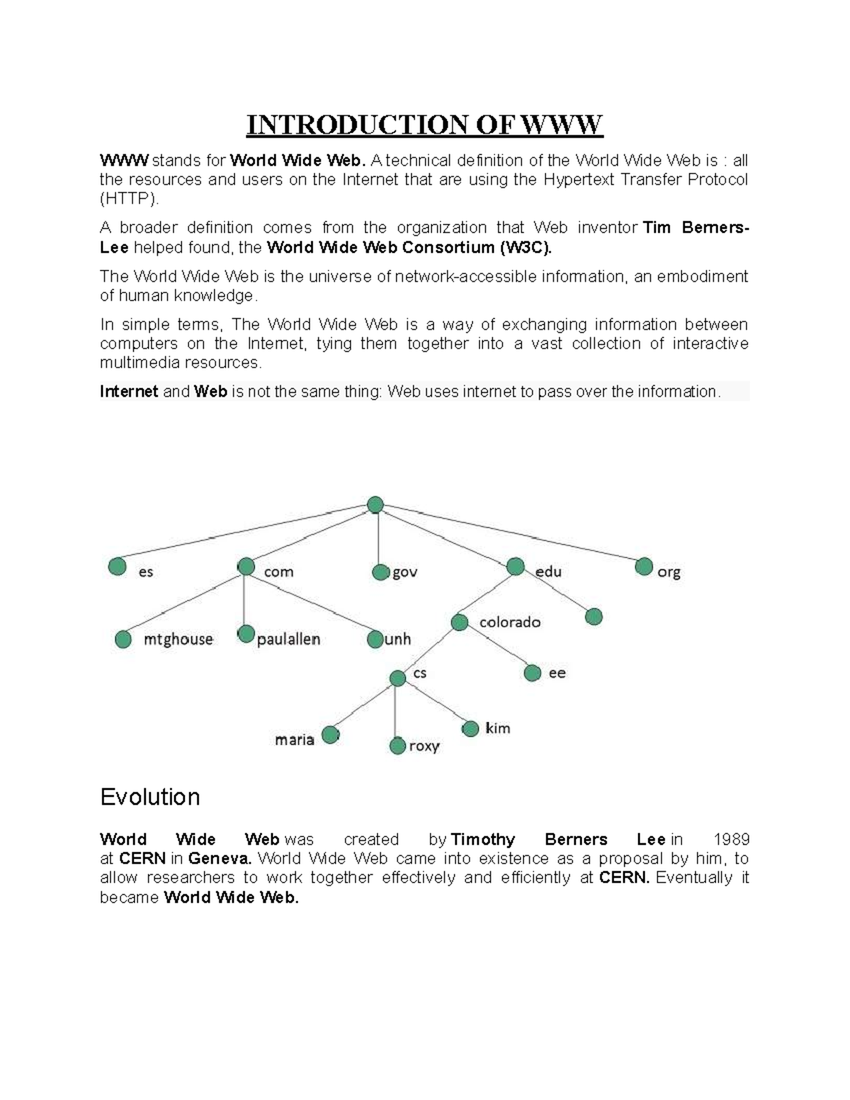 Introduction OF WWW - Related to web technolgy - INTRODUCTION OF WWW WWW stands for World Wide ...