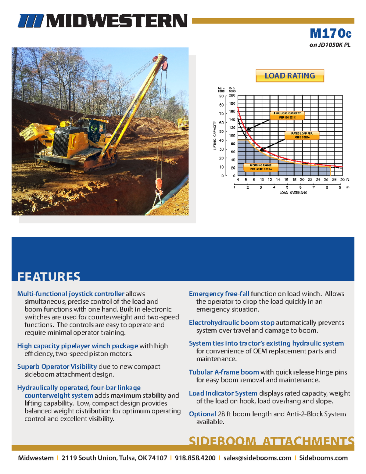 M583C-on-JD-1050K spec-sheet dimension side boom - Midwestern I 2119 South Union, Tulsa, OK ...