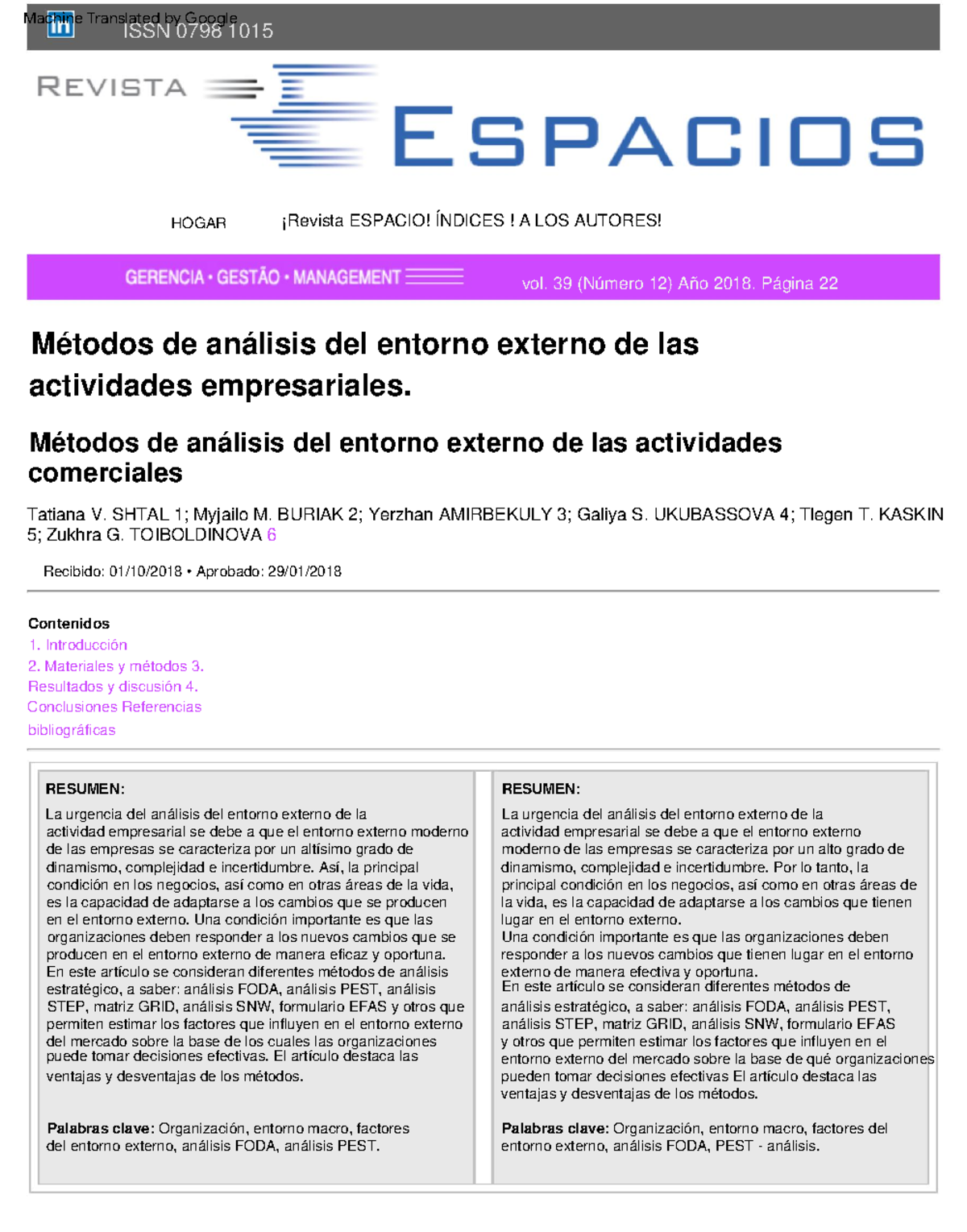Shatl (2018 ) Methods of analysis of the external environment of ...