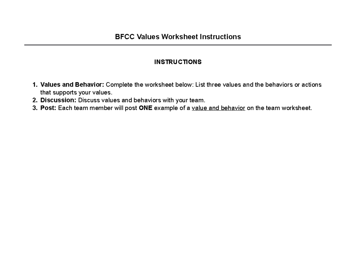 BFCC Values Worksheet 2021 - BFCC Values Worksheet Instructions ...