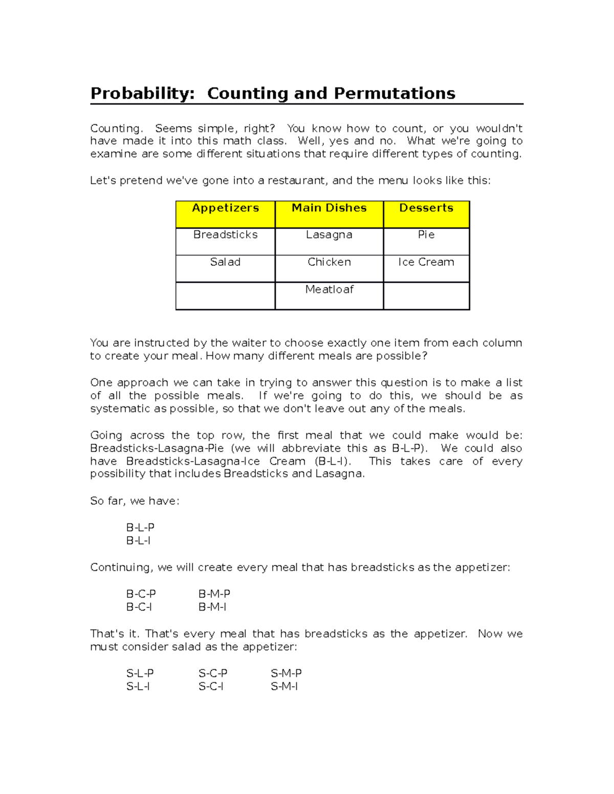 Counting perms - exam 2 materials for professor yates - Probability ...