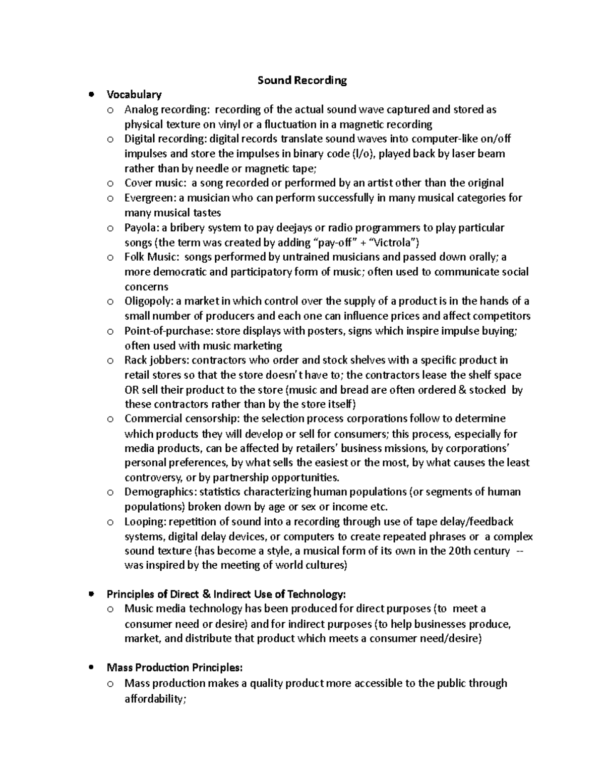 PS 310 notes #2 - To help future students get prepared - Sound ...