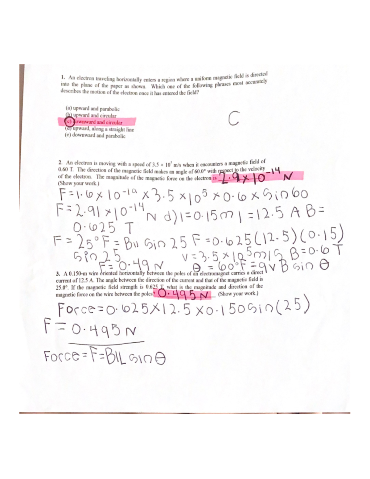 Pre Lab Magnetic force - PHYS 2121 - Studocu