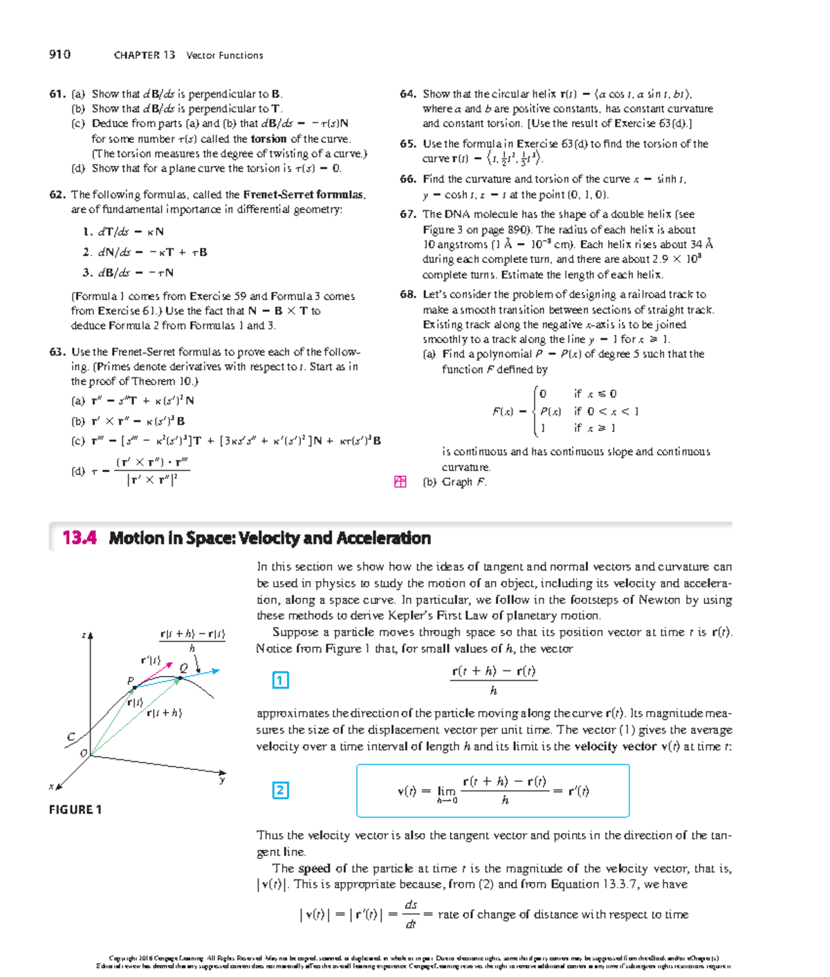 Math ch-13-4 - math work - 910 CHAPTER 13 Vector Functions 64. Show that the circular helix rstd ...