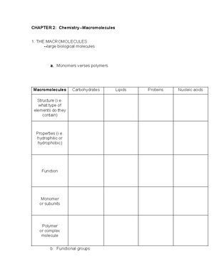08-30-22 Macromolecule Structure Key-Notes - BIOL 241 C - Week 2 BIO ...
