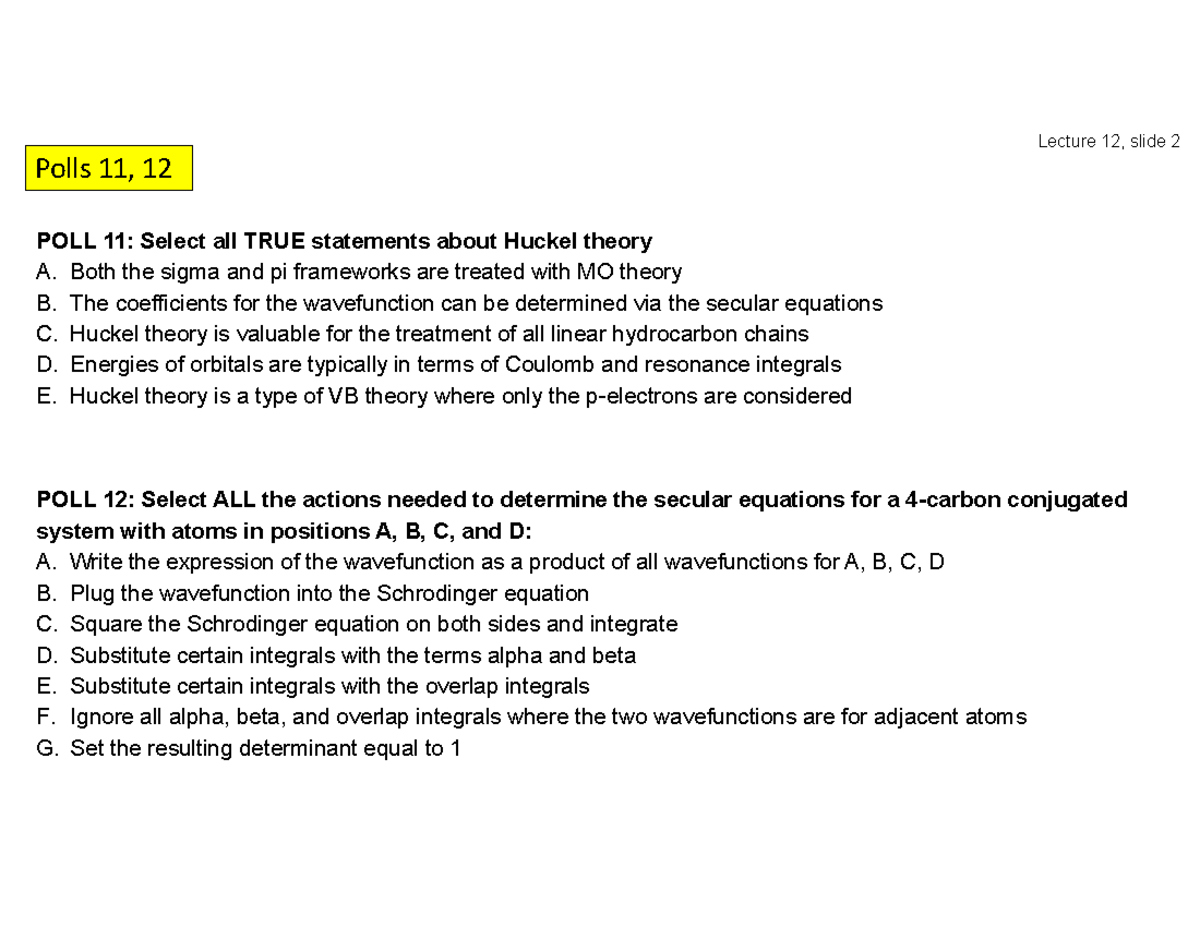 Lecture 12 126B SP23 upload - POLL 11: Select all TRUE statements about ...