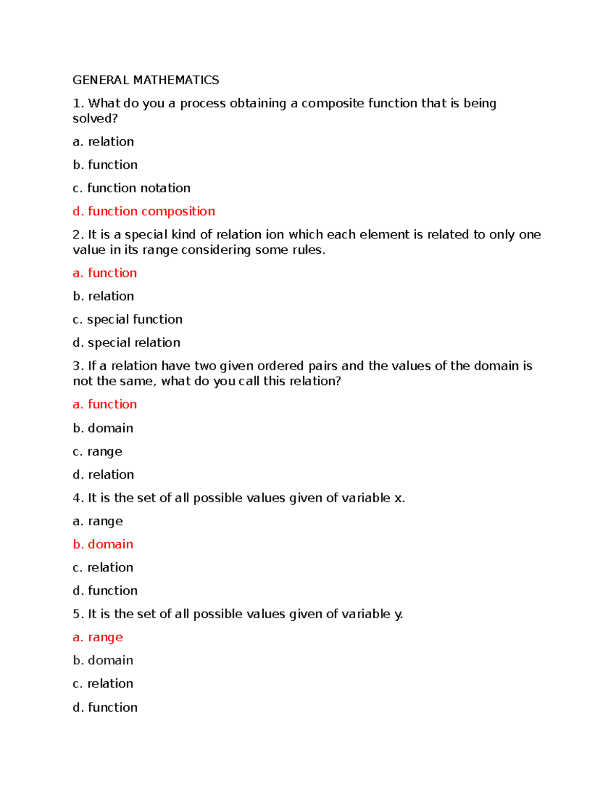 GEN MATH- Acosta - reviewer - GENERAL MATHEMATICS What do you a process ...