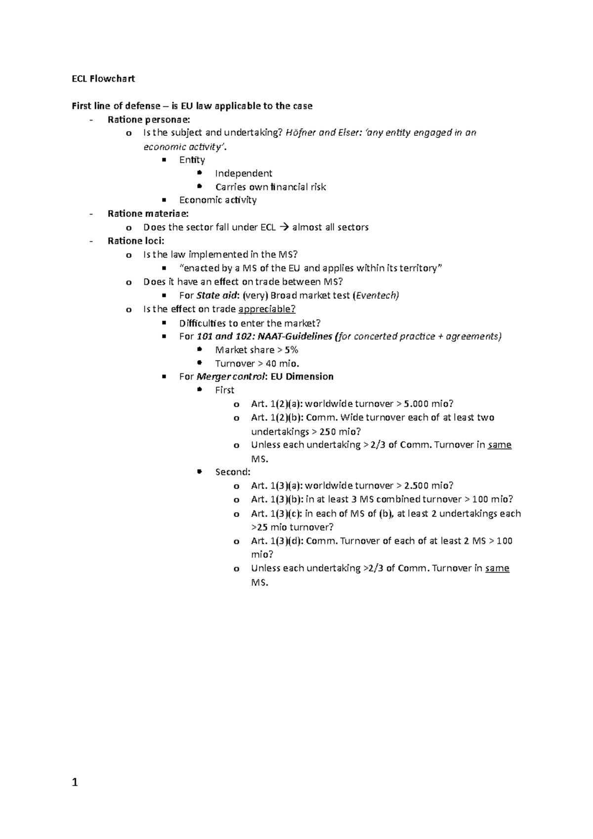 ECL Flowchart - European Competition Law - Maastricht University ...