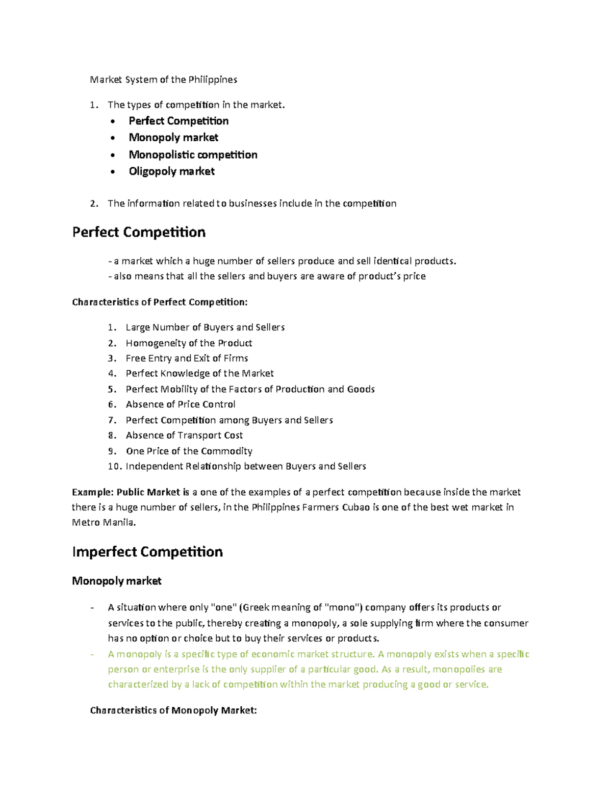 Toaz - Please feel free - Market System of the Philippines The types of ...